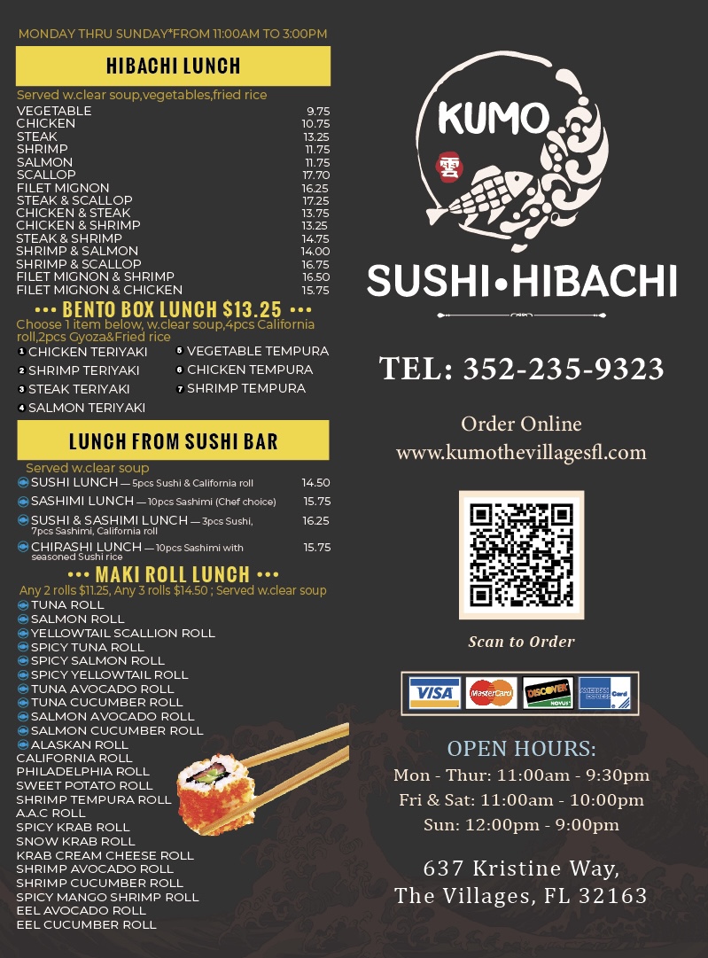 KUMO SUSHI & HIBACHI - Japanese Restaurant | Online Order | The ...